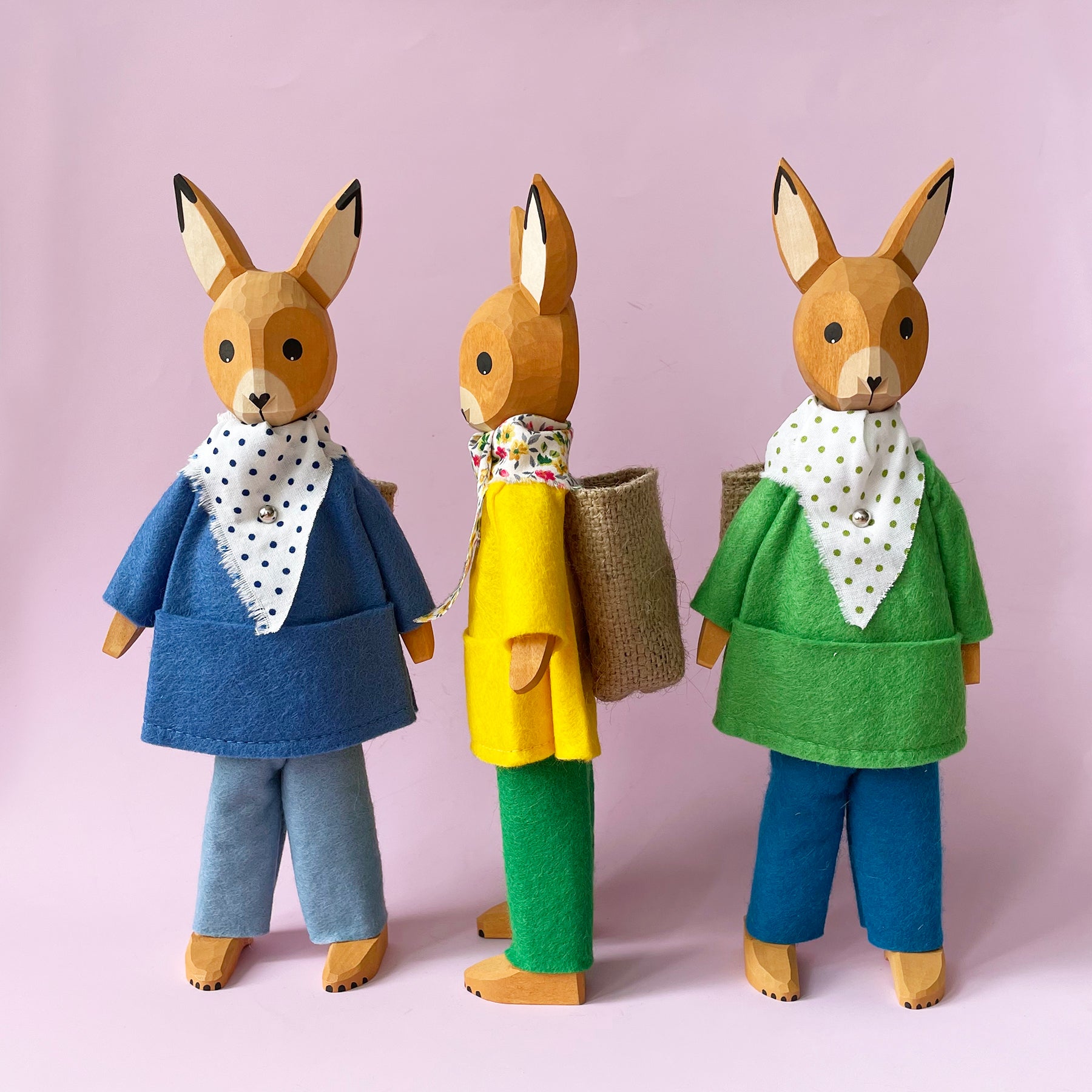 Large Wood Bunny with Pants – Fair Play Projects