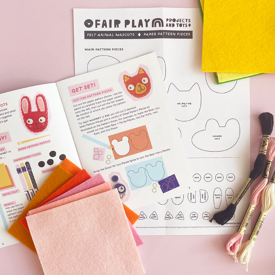 Felt Animal Mascots Sewing Kit – Fair Play Projects