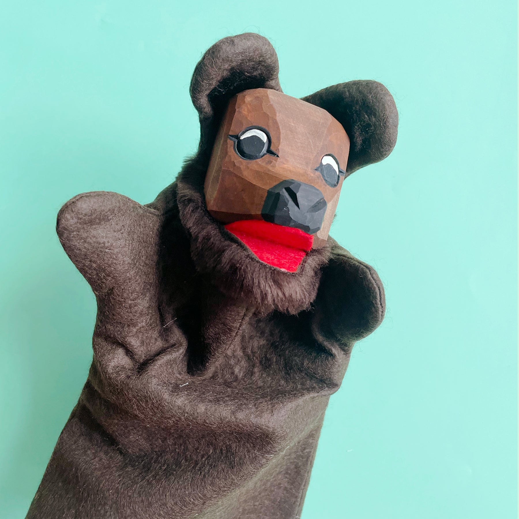Hand Carved Wooden Bear Puppet – Fair Play Projects