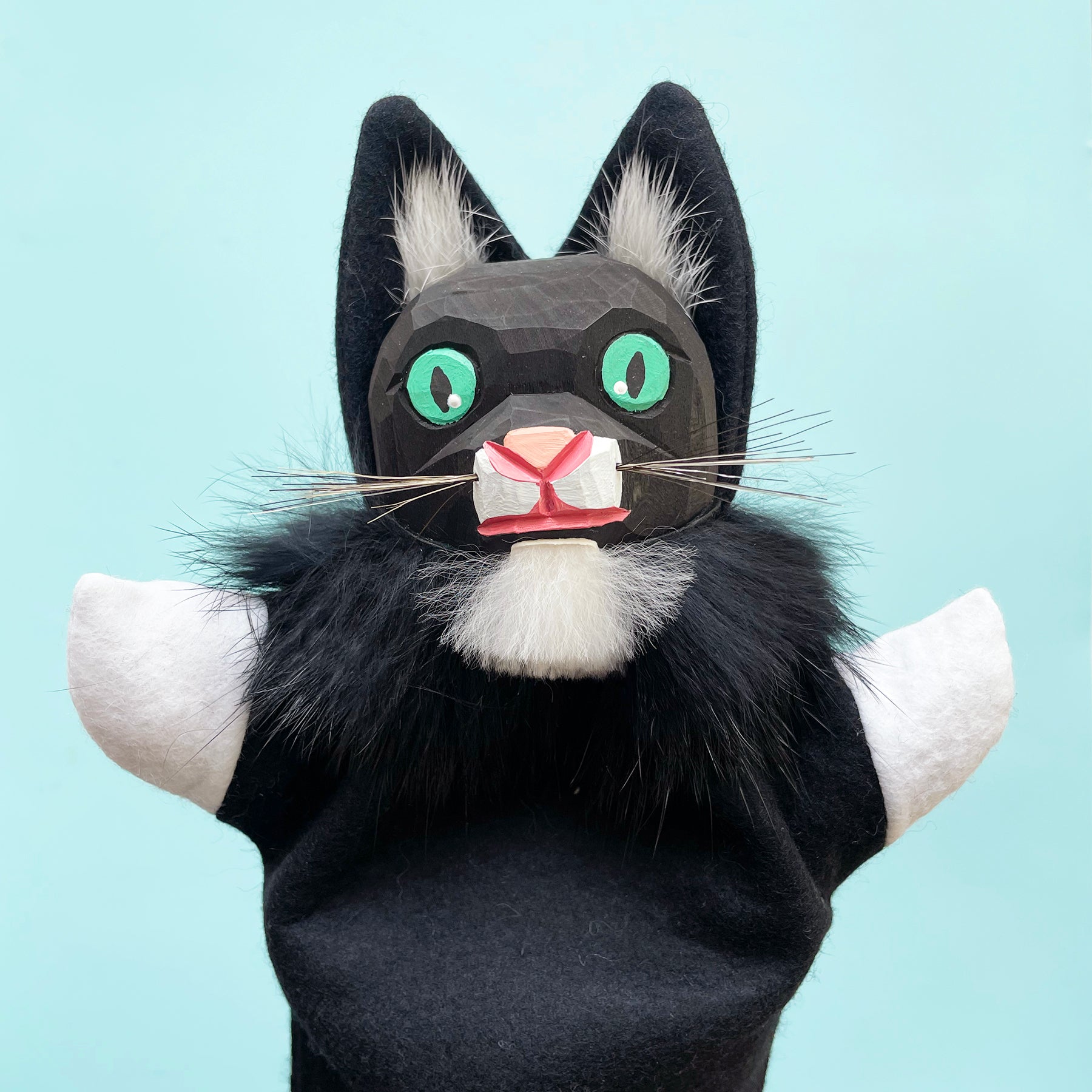 Hand Carved Wooden Cat Puppet – Fair Play Projects